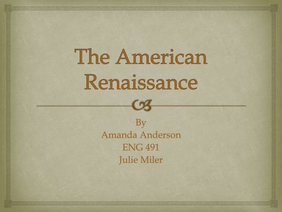 American renaissance | PPT