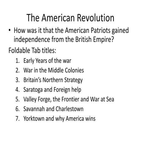 The american revolution battles | PPT