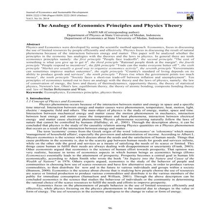The analogy of economics principles and physics theory | PDF