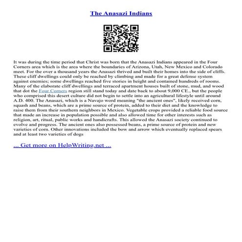 The Anasazi Indians | PDF