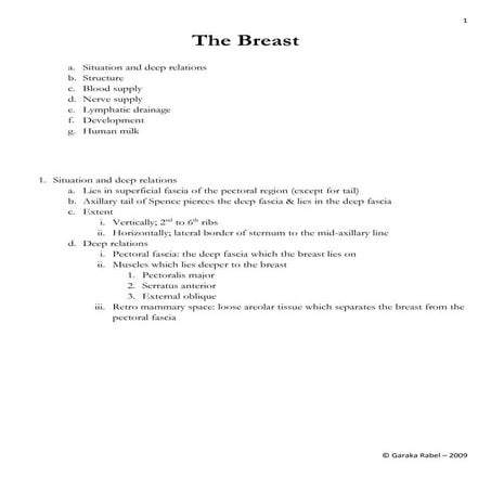 The Anatomy of Breast | DOCX