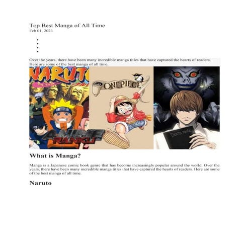 Top Best Manga of All Time | DOCX