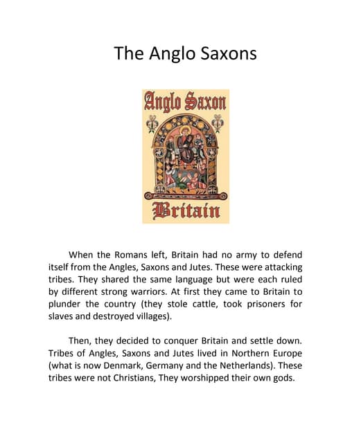 The Anglo-Saxons | PPTX