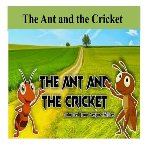 The Ant and the Cricket poem - a fable by Aesop | PPTX