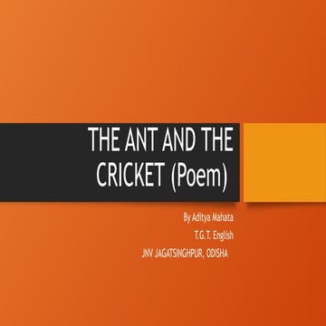 Power point presentation on the poem The Ant and the Cricket.pptx