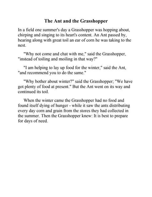 the ant and the grasshopper | PPTX