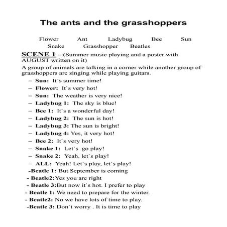 The ant and the grasshopper 4ºb | PDF