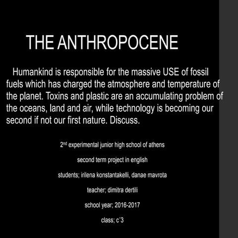 The anthropocene | PPT
