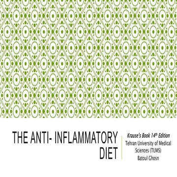 The Anti-Inflammatory Diet ( Krause’s Book 14th Edition) | PPTX