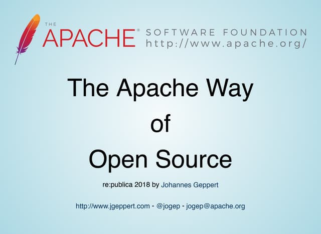The Apache Way Of Open Source Republica 2018 Berlin Ppt 4077