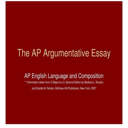 The AP Argumentative Essay | PPT