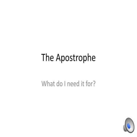 Apostrophe- omission and possession | PPT