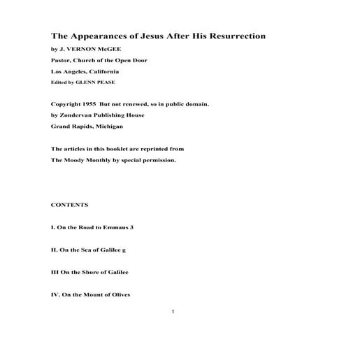 The appearances of jesus after his resurrection | PDF