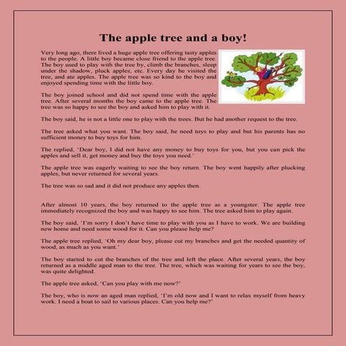 The apple tree and a boy | DOCX