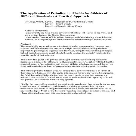 block periodization by vladimir b. issurin | PDF