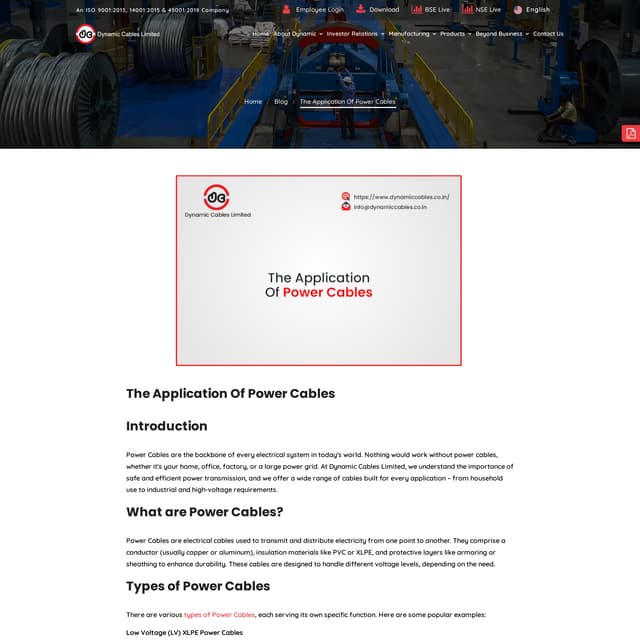 The Application Of Power Cables.pdf Power Cables are the backbone of ...