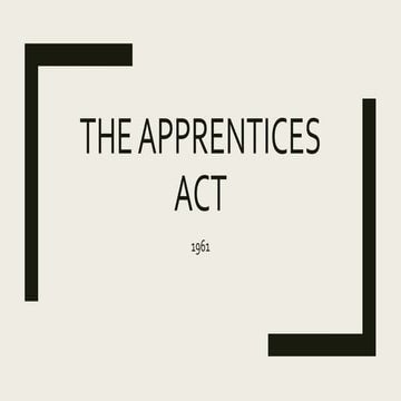 The apprentices act | PPTX