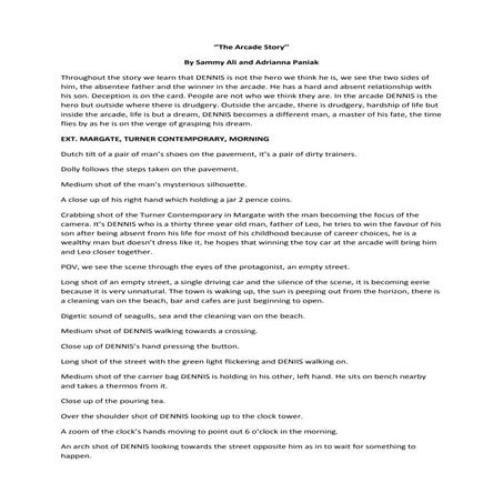 The Arcade Story Script II | DOCX