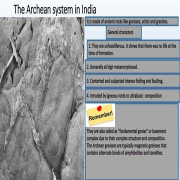The archean system in india | PPTX