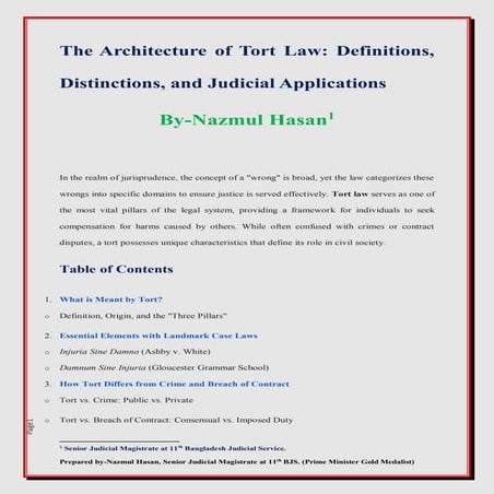 Law of torts notes | DOCX