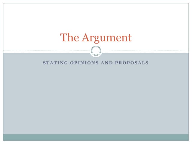 Analyzing and evaluating arguments | PPTX