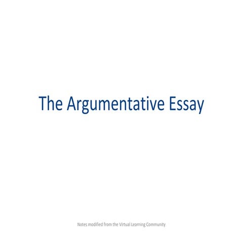 The argumentative essay | PPT