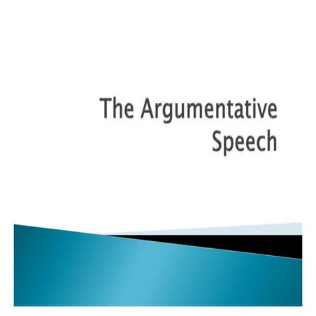The Argumentative Speech | PPT