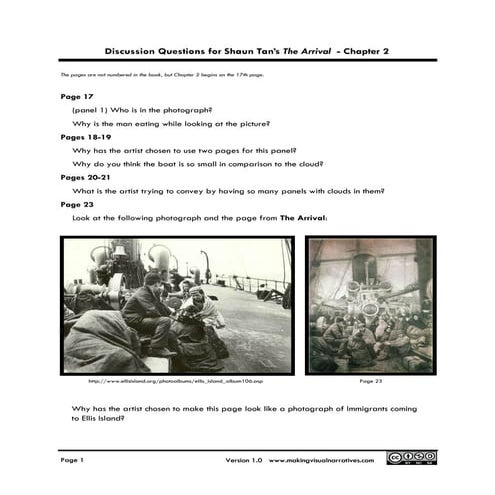 The Arrival Discussion Questions - Chapter 2 | PDF