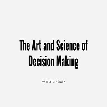 The Art and Science of Decision Making | PDF