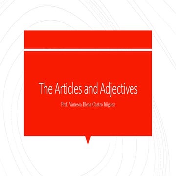 The articles and adjectives | PPTX