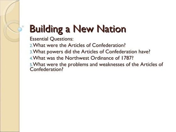 Articles of confederation | PPT | Civic affairs | Politics