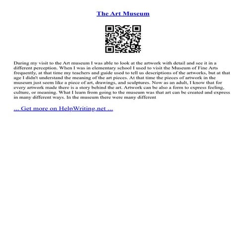 The Art Museum | PDF