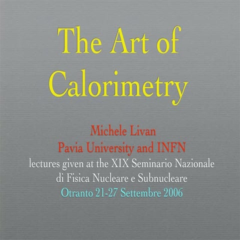 The Art of Calorimetry | PDF