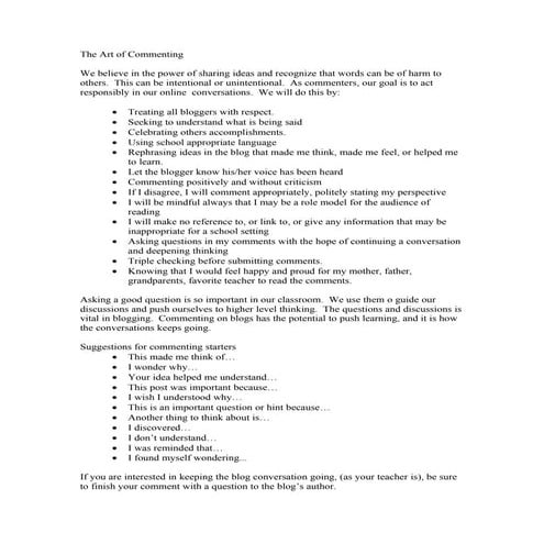 The art of commenting(1) | PDF