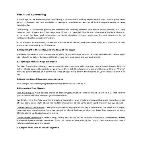 The Art of Contouring | DOCX