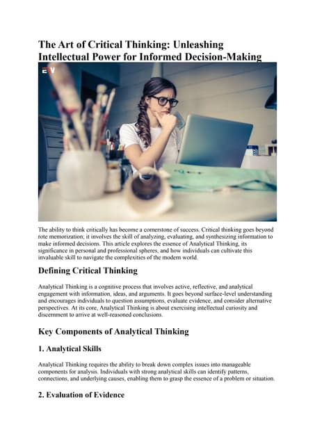Develop critical thinking skills | PPTX | Educational Assessment ...