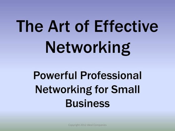 Networking powerpoint | PPT | Career Advice | Careers