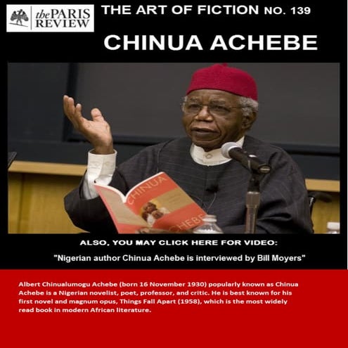 The Art of Fiction, A Paris Interview with Chinua Achebe | PDF
