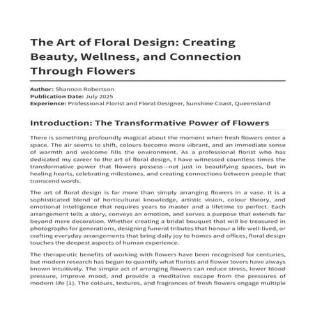 The Art of Floral Design - Creating Beauty, Wellness, and Connection ...
