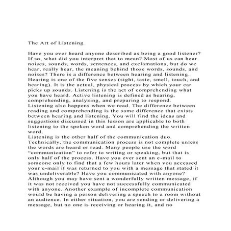 Traits of a Good Listener | PPTX