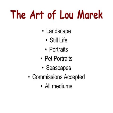 The art of lou marek | PPT