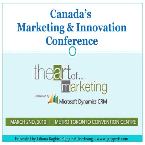 The Art Of Marketing Conference Notes | PPT
