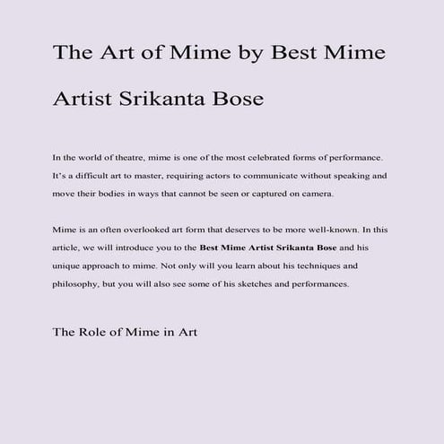 The Art of Mime by Best Mime Artist Srikanta Bose.pdf
