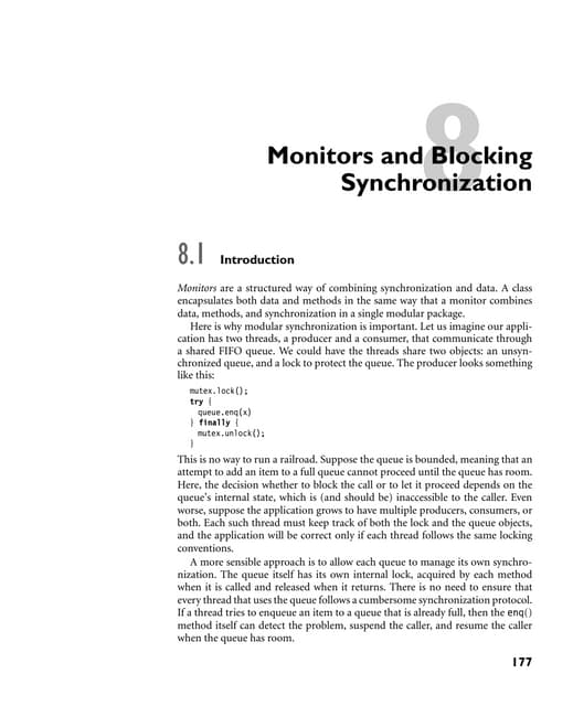 Monitors And Blocking Synchronization The Art Of Multiprocessor Programming Notes Pdf