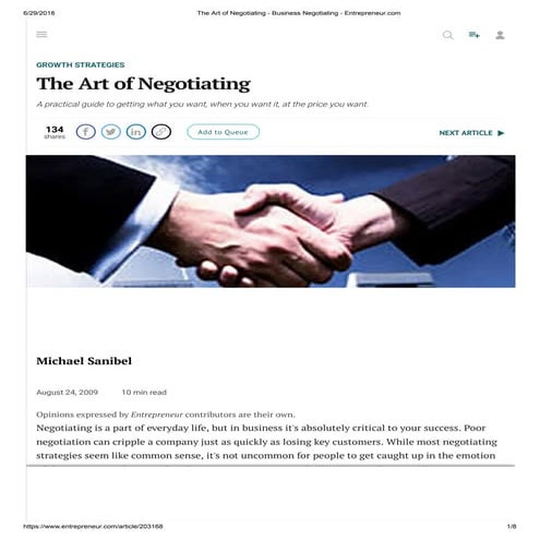 The art of negotiating | PDF