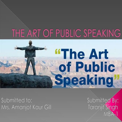 The art of public speaking | PPTX