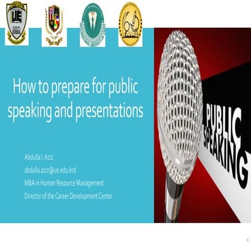 The art of public speaking how to prepare for presentations | PDF