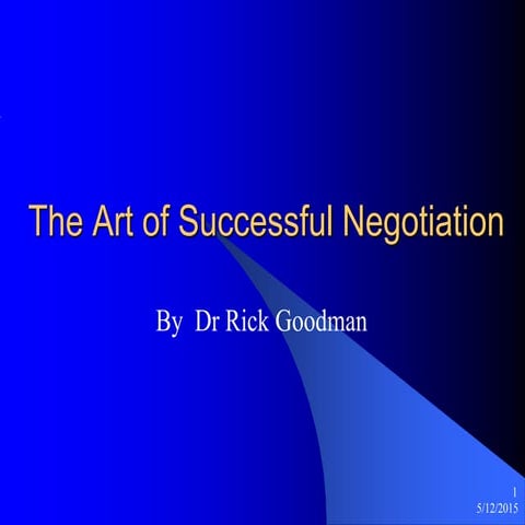 The Art of Successful Negotiation | PPTX