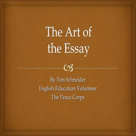 The art of the essay | PPT