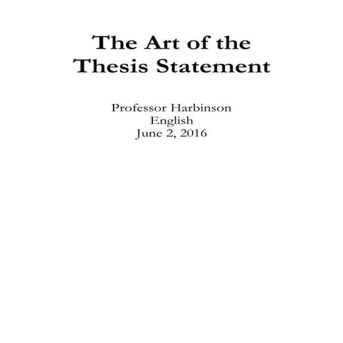 Thesis Statements | PPTX